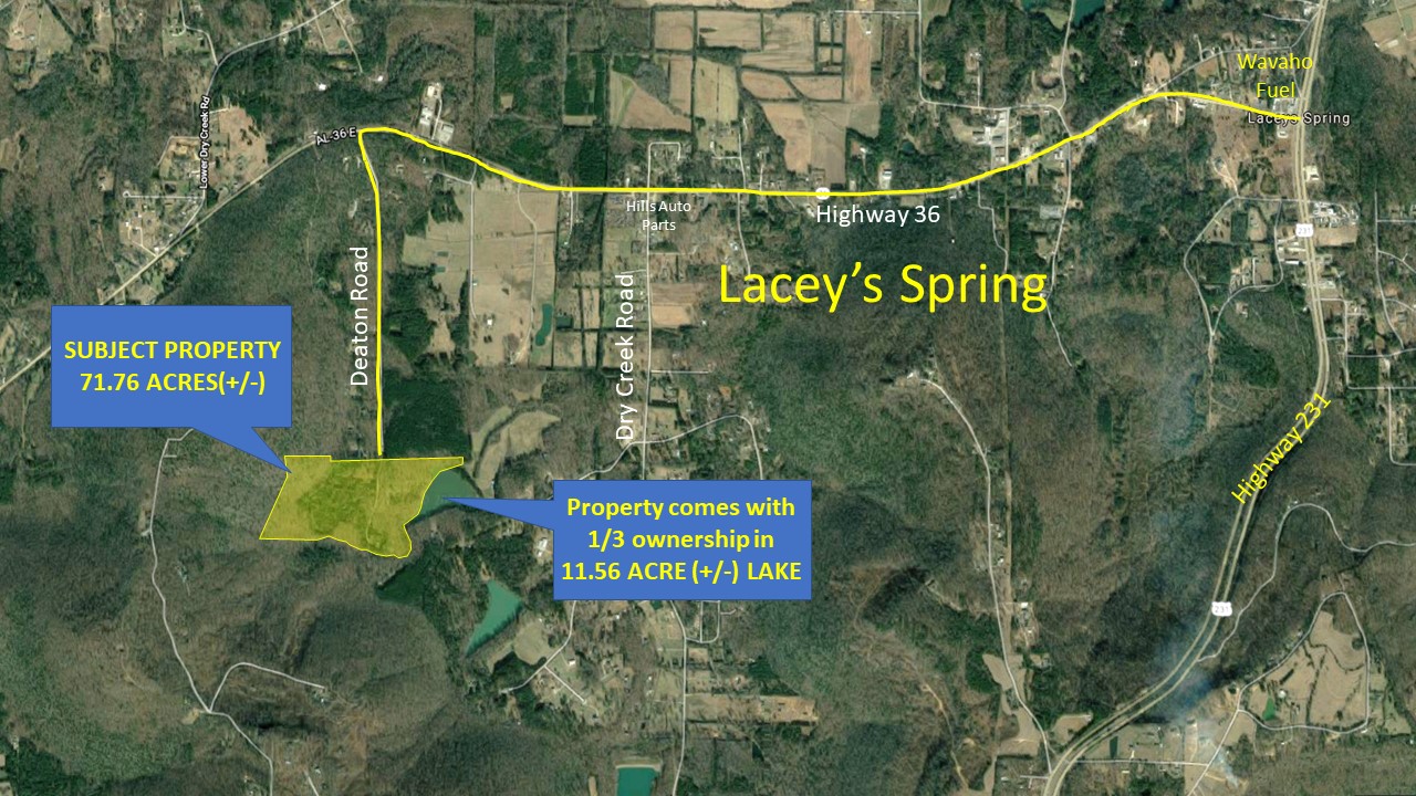 71.76 Acres for sale in Lacey's Spring, AL- Deaton Road